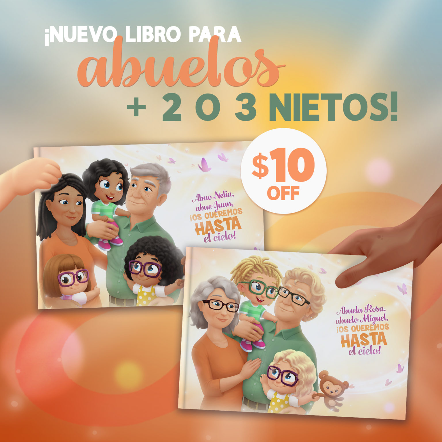 Nuestro NUEVO libro personalizado para abuelos con 2 o 3 nietos!
